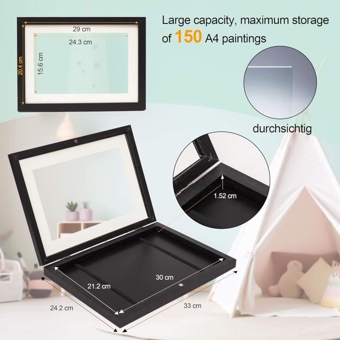 Lot De 3 Cadres Photo D'Art Pour Enfants - Format A4 - Pour Dessins D ...