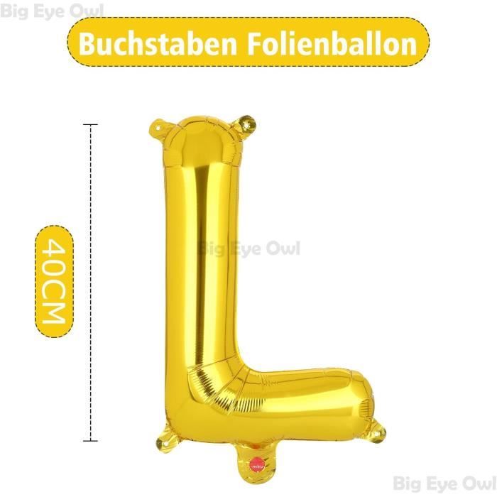 16 Inch Lettres L Doré Helium Ballon Petit Mylar Alphabet Ballons ...