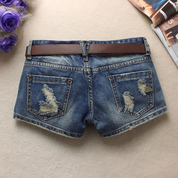 Funmoon Hot Jeans Shorts Femmes Taille Basse Baggy Étudiant Fermeture