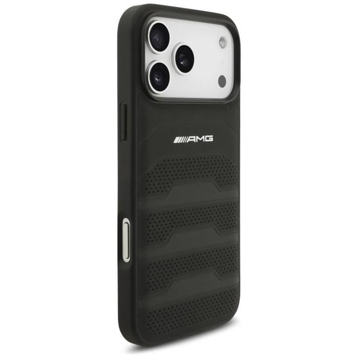 AMG Leather Debossed Lines Logo Case for iPhone 17 Pro Max 6.9" Black ...