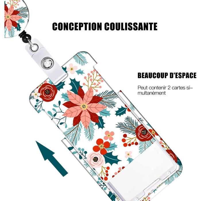 Porte-Badge Rétractable Avec Cordon Porte Cartes D'Identité Et Lanière ...