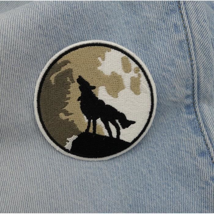 Écusson Thermocollant | Loup Hurlant La Lune | Patch À Coller Au Fer À Repasser Ou À Coudre ...