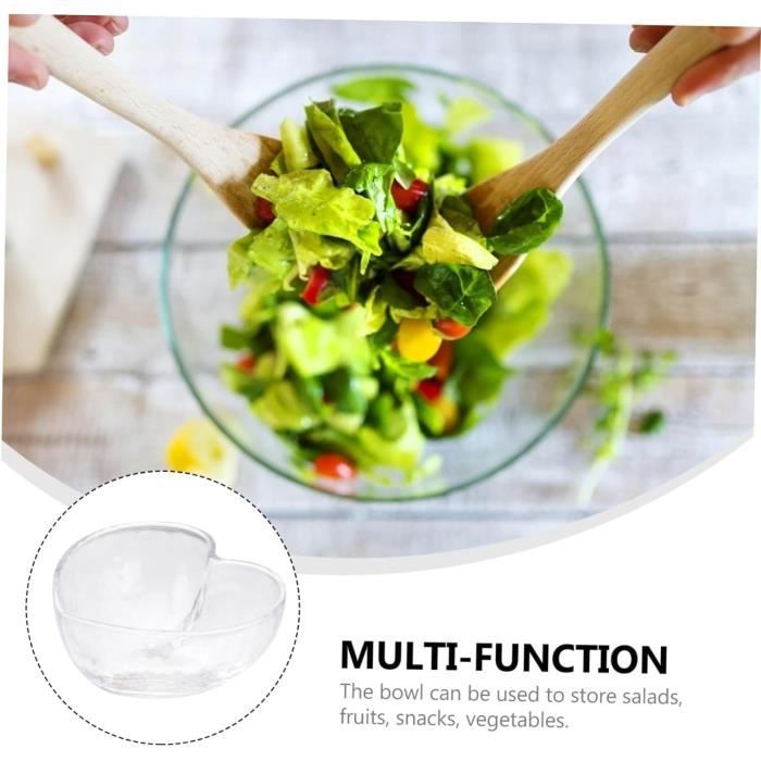 3 Pièces Bol D'Amour Bol En Verre Créatif Bol De Sauce Saladier En Verre Bols En Verre De ...