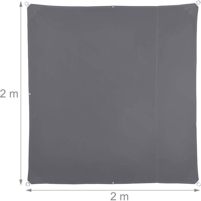 , gris Voile d ombrage carré diffuseur d ombre protection soleil balcon ...