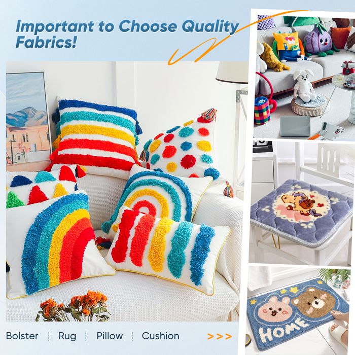 Tissu de tufting avec motifs Set,TTLIFE 7pcs Pelotes de Laine et Fils ...