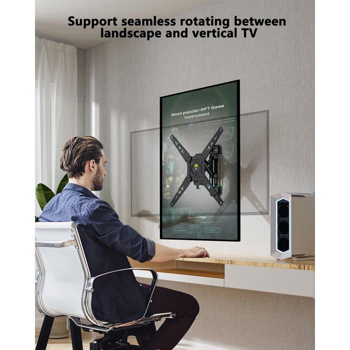 Support Tv Murale Rotatif Pour Téléviseurs 13-49 Pouces, Support Tv ...