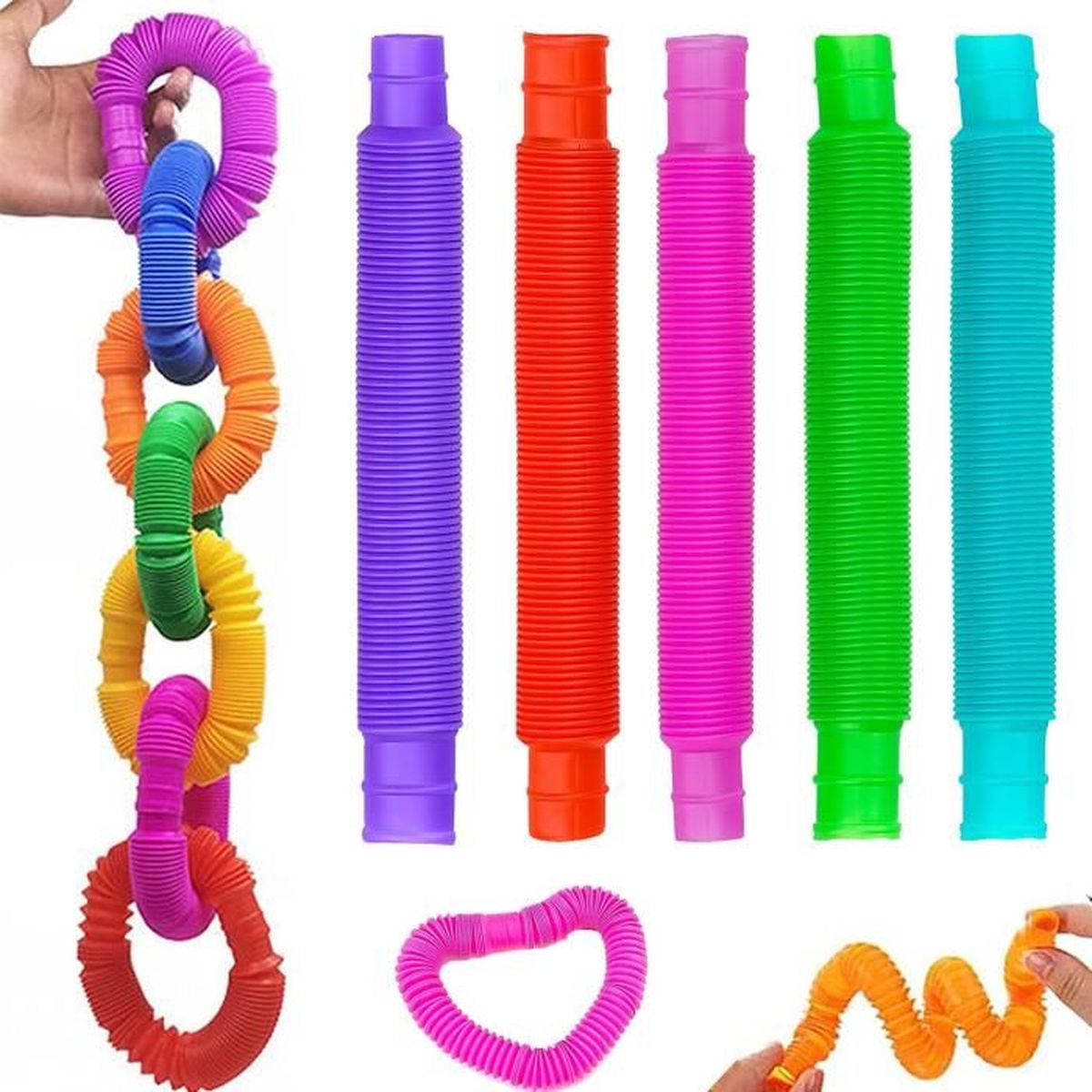 5 Pièces Tubes Mini Jouets Sensoriels,Jouets Sensoriels de Tuyau ...