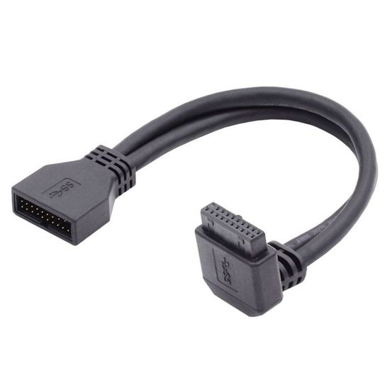 Usb 3.0 20Pin 19Pin Motherboard 90 Degree Down Angled Extension Cable ...