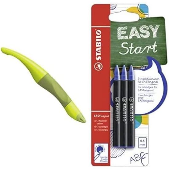 Easyoriginal Stylo Roller Ergonomique Rechargeable - Vert - Gaucher + 3 ...