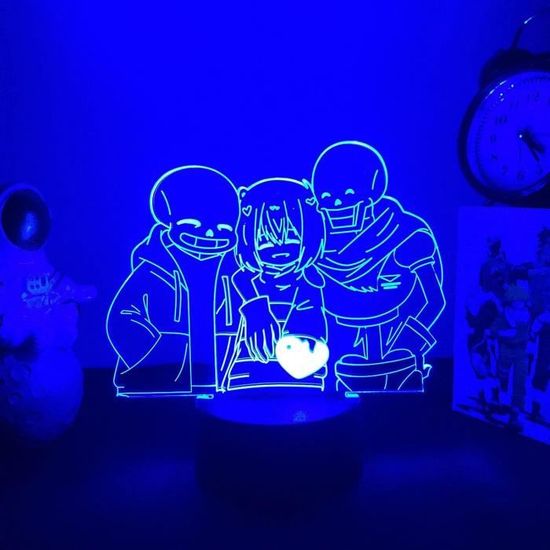 Jeu Undertale Veilleuse Anime 3D Illusion Lampe - 7 Couleurs Tactile À ...