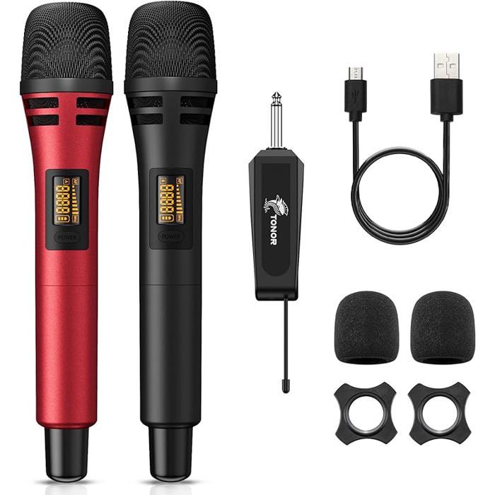 Micro Karaoke sans Fil UHF Microphone Dynamique Chant Portable à Main ...