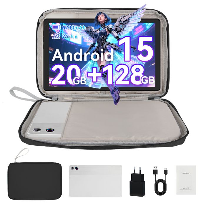 Tablette 10.4'' Android 15, Google Play Store préinstallé, 128Go ROM ...