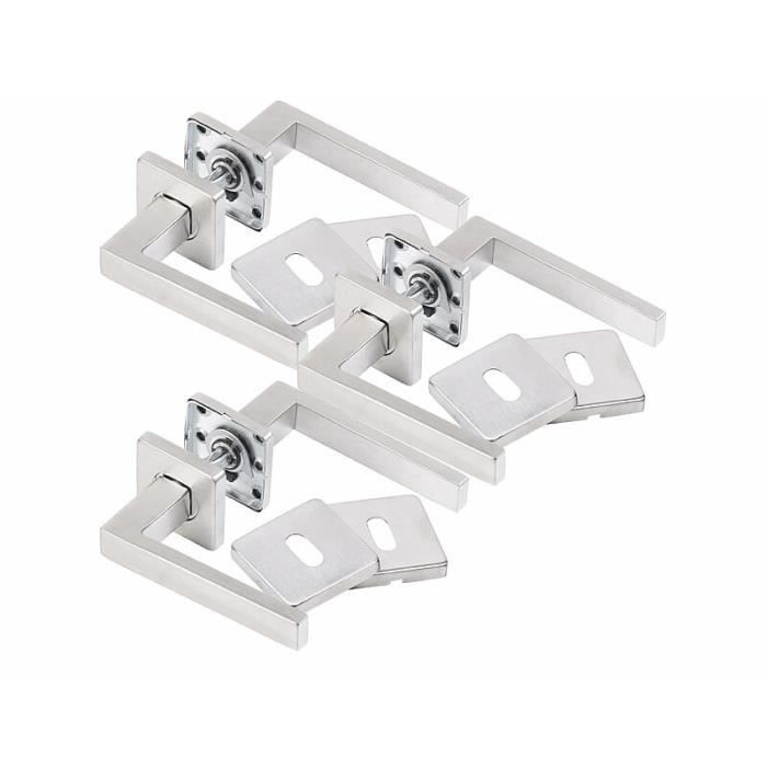 Garnitures de porte en inox - AGT - 6 poignées avec rosaces - Design ...