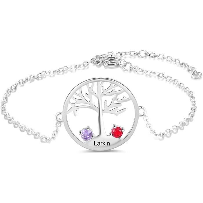 Bracelet Arbre De Vie Personnalisé Avec Nom Gravure Bracelets En Argent ...