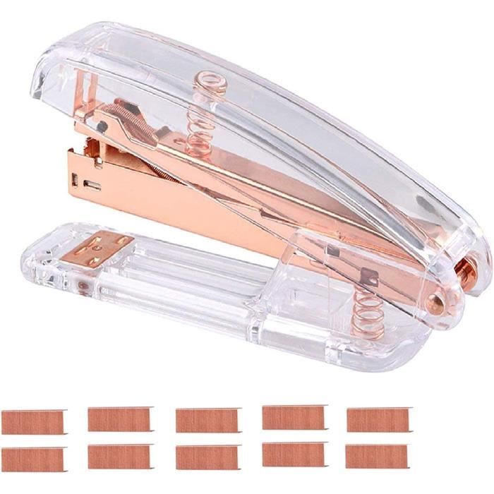 LIWI-Agrafeuse de bureau transparente en acrylique avec 1000 agrafes en ...