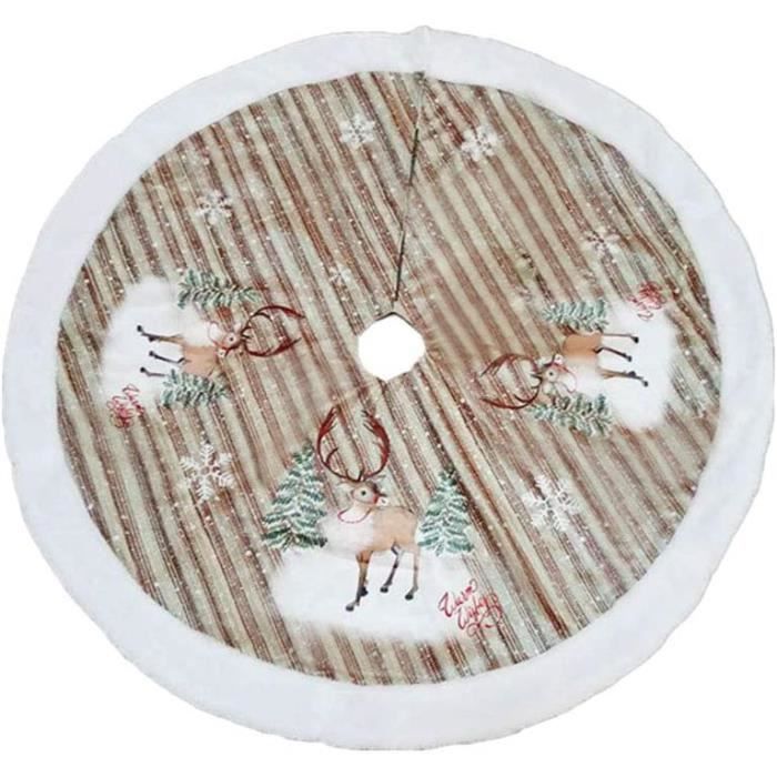 Jupe de Sapin de Noël Tapis Sapin de Noel en Flanelle e Bord en Peluche ...
