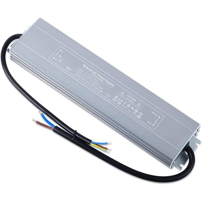 Transformateur 220v 12v Etanche, 150W IP67 Extérieur Driver LED, 12.5 ...