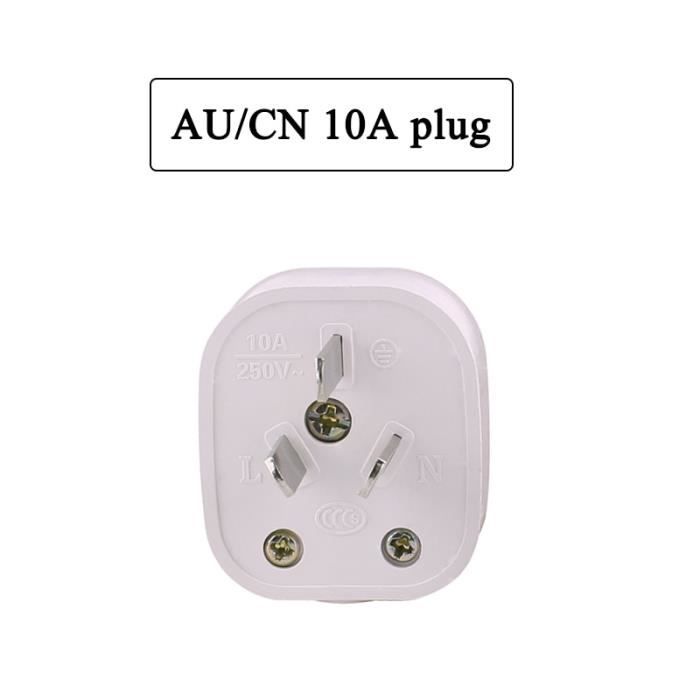 Prise électrique,Fiche d'alimentation à trois pôles, blanc, standard australien, 16A-10A 250V ...