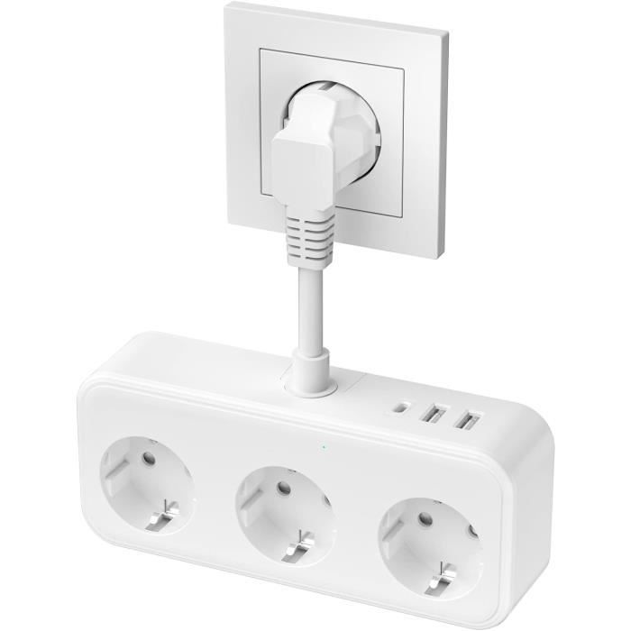 Fiche Double Pour Prise, Prise Multiple À 3 Voies Avec 2 Usb-A + 1 Usb ...