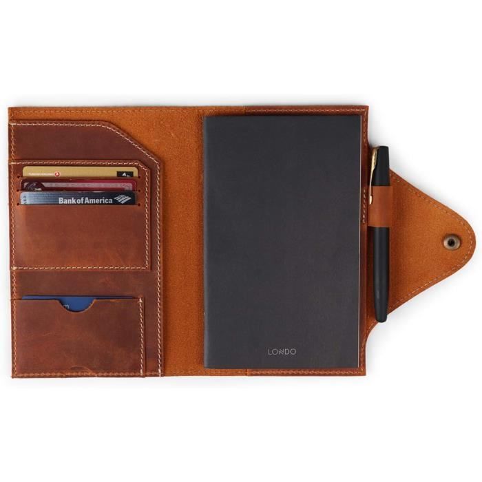 Porte-Documents En Cuir Véritable Avec Bloc-Notes Et Fermeture À ...