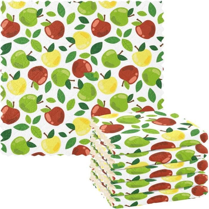 Lot De 6 Torchons De Cuisine À Motif De Fruits Tropicaux De Citron Vert ...