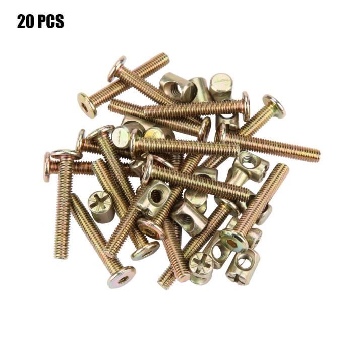 Cikonielf écrou et vis 20 pièces de haute qualité en acier inoxydable vis à tête plate ...