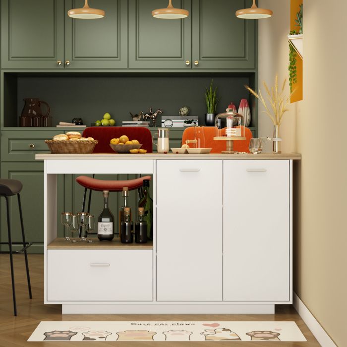 Ilot Central Cuisine Desserte de Cuisine, Plans de Travail Rabattable ...