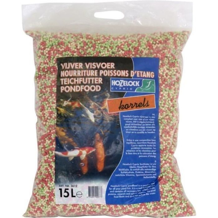 Aliment complet pour poissons - HOZELOCK - Granules - 15L - 2,3Kg ...