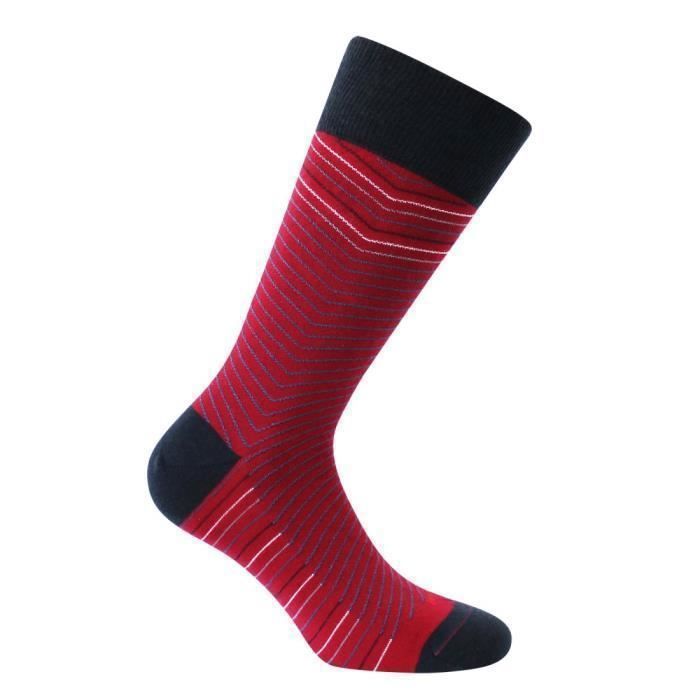 Chaussette Homme Labonal Rétro Chevrons Rouge Cardinal en Laine Rouge ...