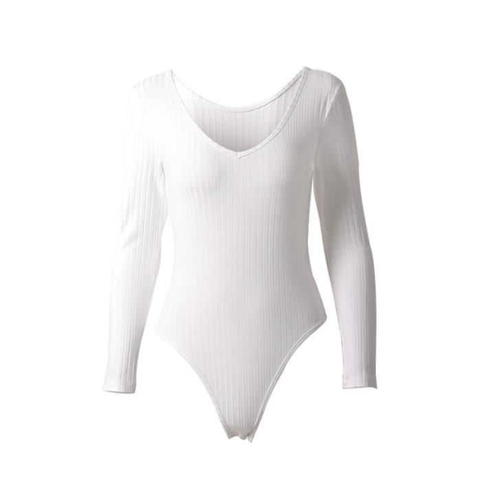 Body Dentelle Manches Longues Femme - Marque - Modèle - Blanc - Sexy ...