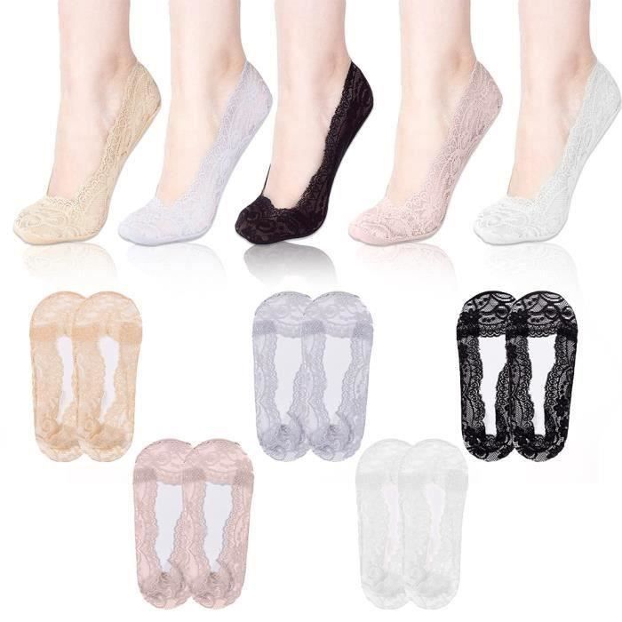 5 Paires de Chaussettes Basses-Invisibles Femme Chaussettes-Chaussettes ...