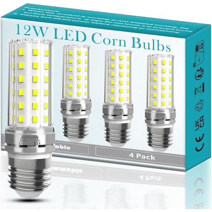 Ampoule E27 Led 6500K Blanc Froid 1450Lm Ampoule Maïs 12W Équivaut À Ampoule Halogène 100W E27 ...