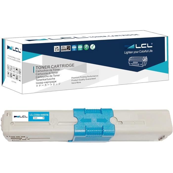 Cartouche De Toner Compatible 44469706 (Cyan) Remplacement Pour Oki C310Dn C330Dn C331 C510Dn ...