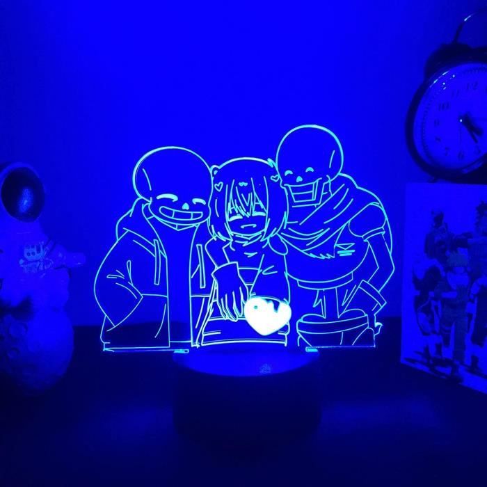 Jeu Undertale Veilleuse Anime 3D Illusion Lampe - 7 Couleurs Tactile À ...