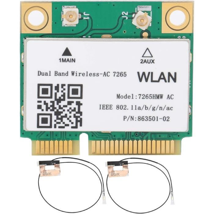 Carte Réseau Sans Fil, Double Bande, 7265Hmw 802.11Ac Mini Pci-E Wifi ...
