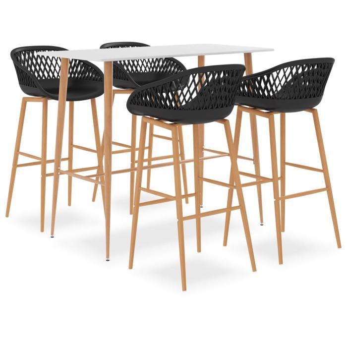 VidaXL Ensemble de Bar 5 pcs Meubles de Pub Ensemble de Comptoir Table ...