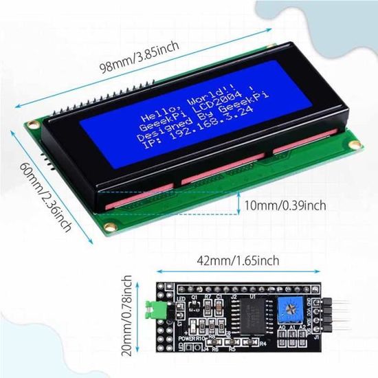 2004 LCD Display Module protocole I2C Pris en Charge, Blindage de Module LCD 2004 pour Arduino ...