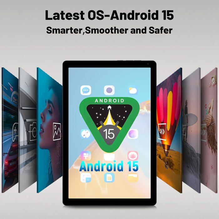 Tablette 10.4'' Android 15, Google Play Store préinstallé, 128Go ROM ...