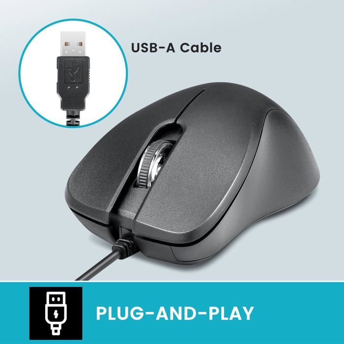 Perimice-221U Souris Usb Filaire Ergonomique Avec Câble De 1,5 M Design ...