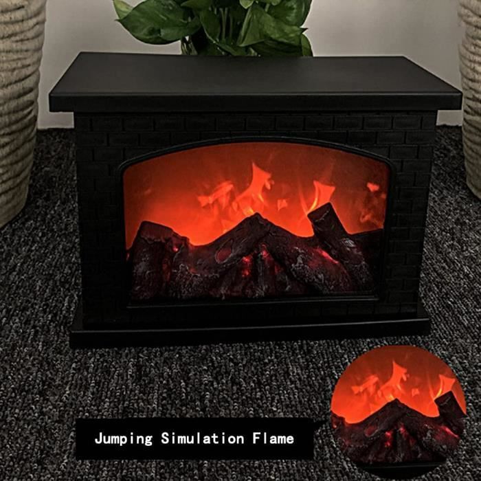 Chemine de Table LED Fausse Chemine Simul Flamme Effet Lampe USB ou ...