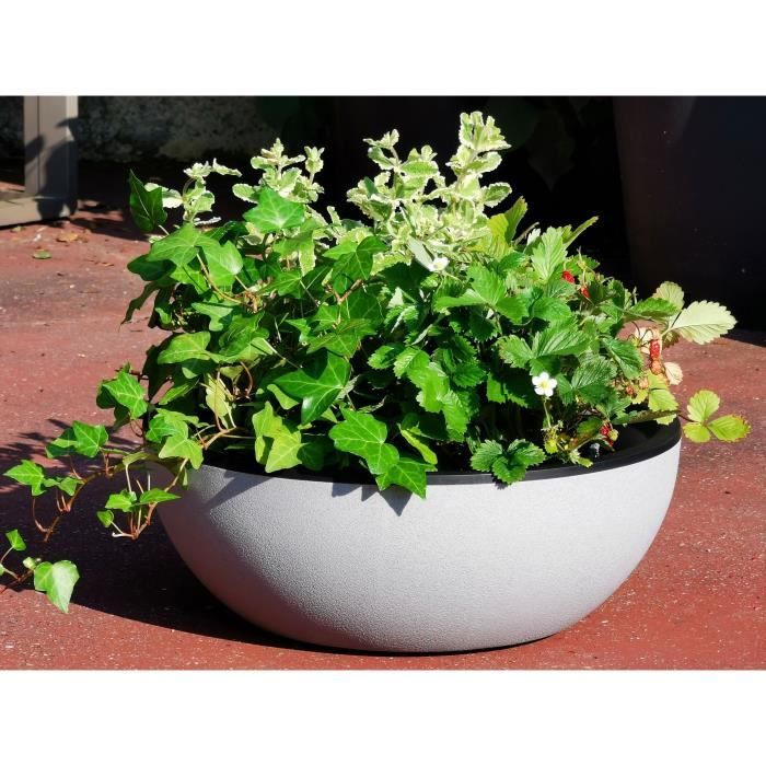 RIVIERA - Coupe pot de fleurs - granit D50 - stone - Cdiscount Jardin