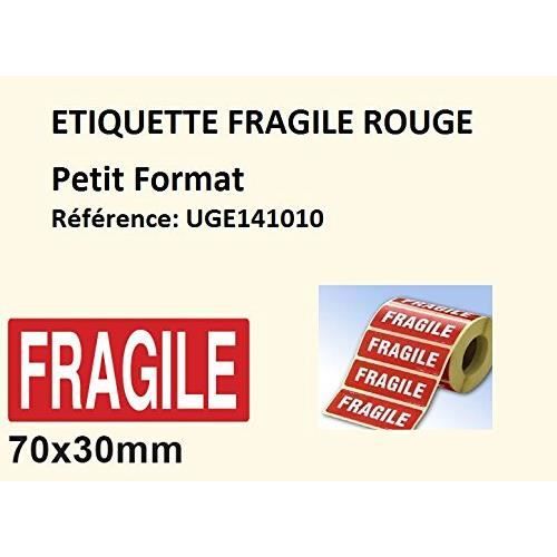 Etiquettes de signalisation FRAGILE petit modéle 70 x 30 mm - rouleau ...