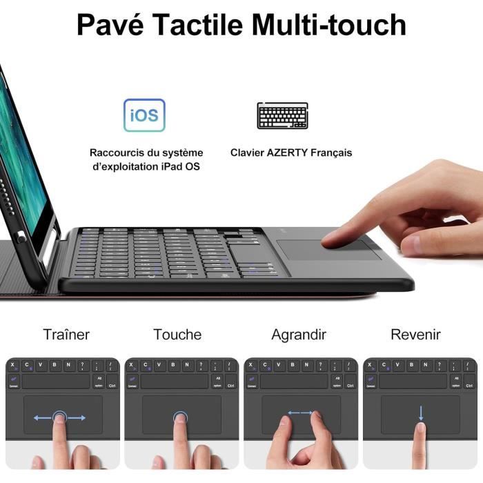 Clavier Pour Ipad 9Ème Génération - Azerty Clavier Avec Trackpad Pour ...