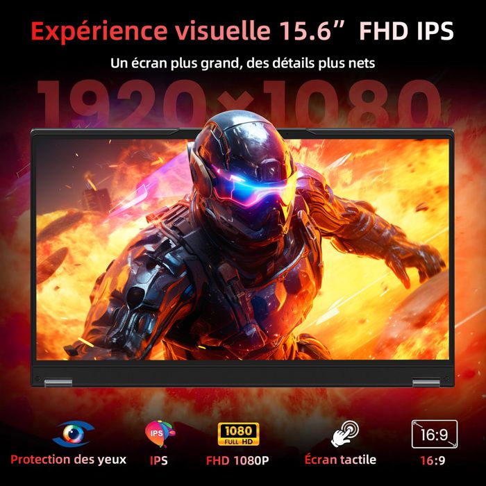 PC Portable-AMD Ryzen5 7430U(6C/12T)-Écran tactile 360°Flip-16Go RAM ...