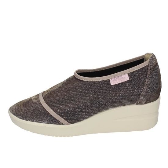 Slip on Femme - RUCOLINE - AGILE - Beige - Textile - Talon 5 cm Beige ...