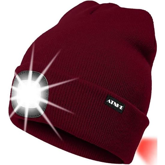 8Led Bonnet Lumineux En Tricot, Capuchon De Lampe-Phare Rechargeable ...