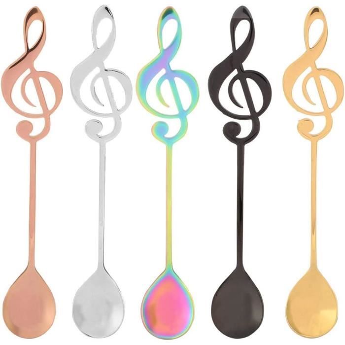 5 pièces cuillère à café, petite cuillère à dessert cuillères à notes ...
