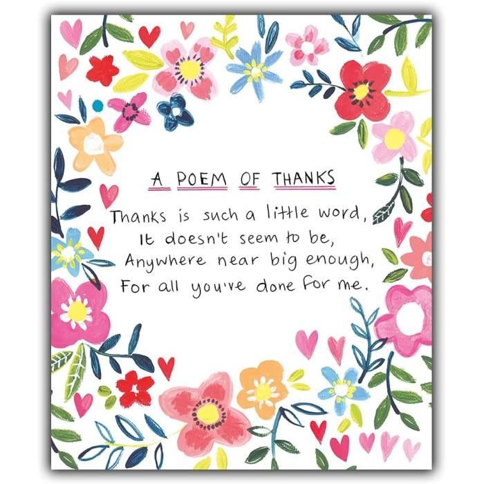 Carte de remerciement,un poème de remerciement,carte de remerciement ...