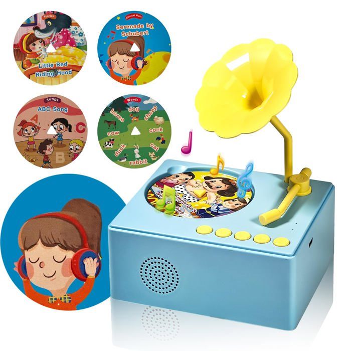 Tourne-Disque pour Enfants - BLEOSAN - Gramophone - Jouet Éducatif - 96 ...