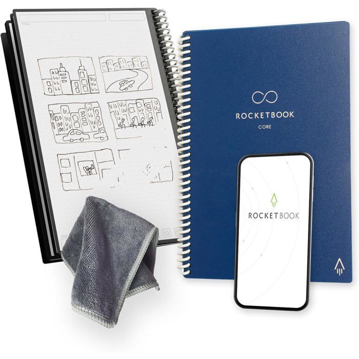 Rocketbook Core Carnet de Notes à Spirales Réutilisable, Taille ...